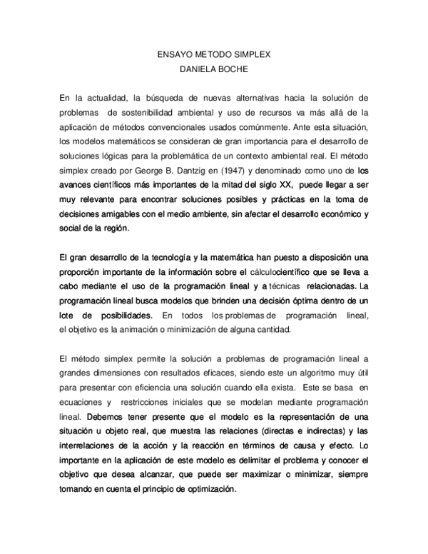 (DOC) ENSAYO METODO SIMPLEX