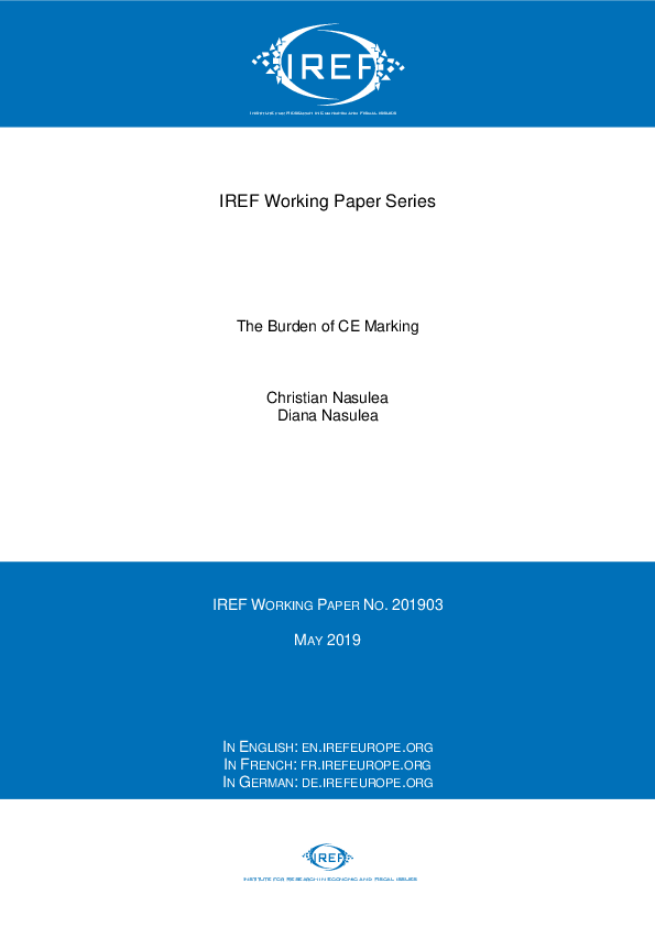 (PDF) The Burden of CE Marking - IREF Working Paper Series
