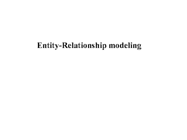 (PDF) Entity-Relationship modeling