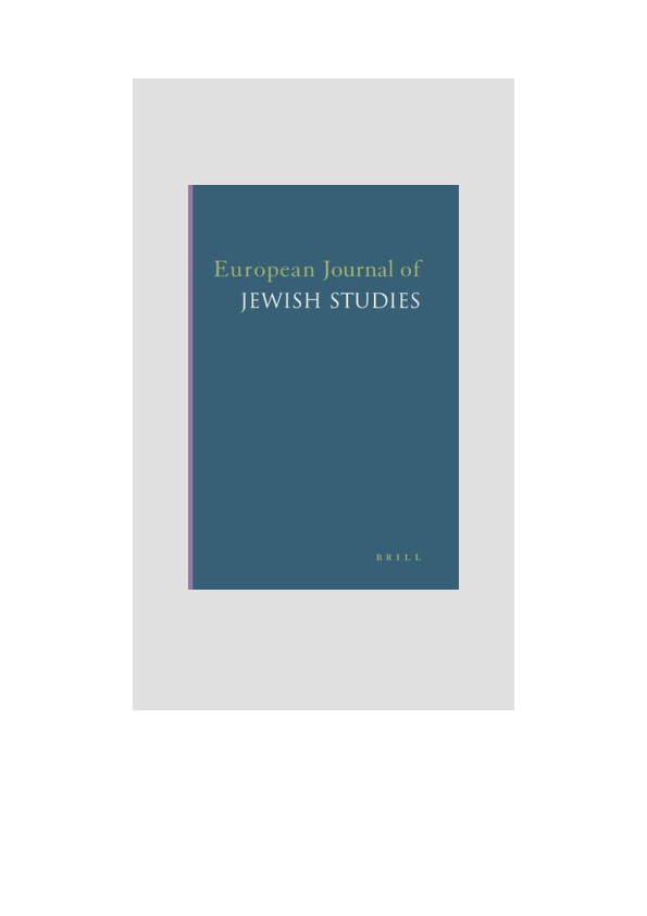 (PDF) European Journal of Jewish Studies 3.1 (2009) [Special Issue ...