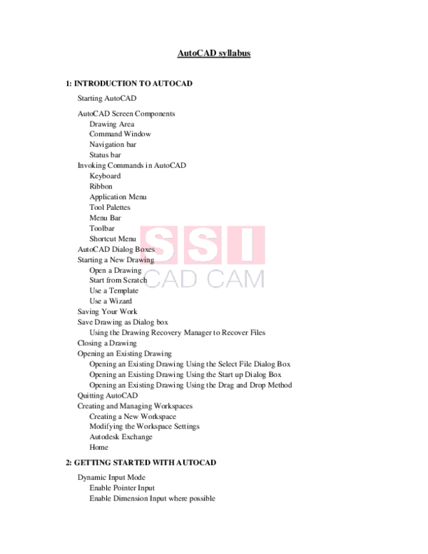 (PDF) AutoCAD syllabus | Jayesh Mahale - Academia.edu