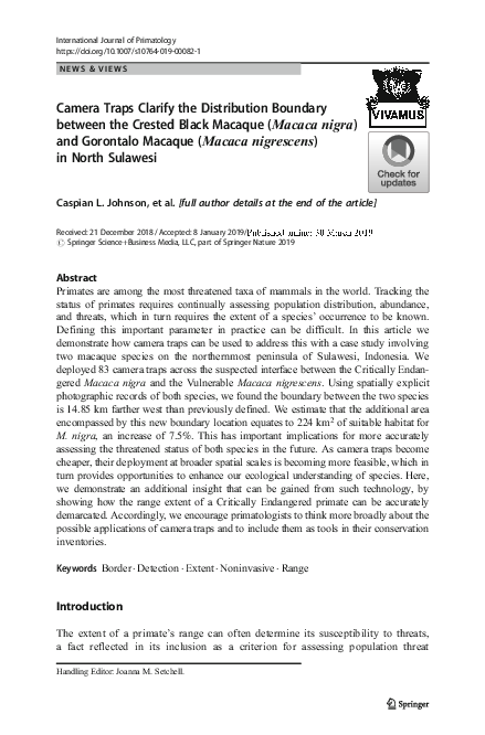 (PDF) Camera Traps Clarify the Distribution Boundary between the ...