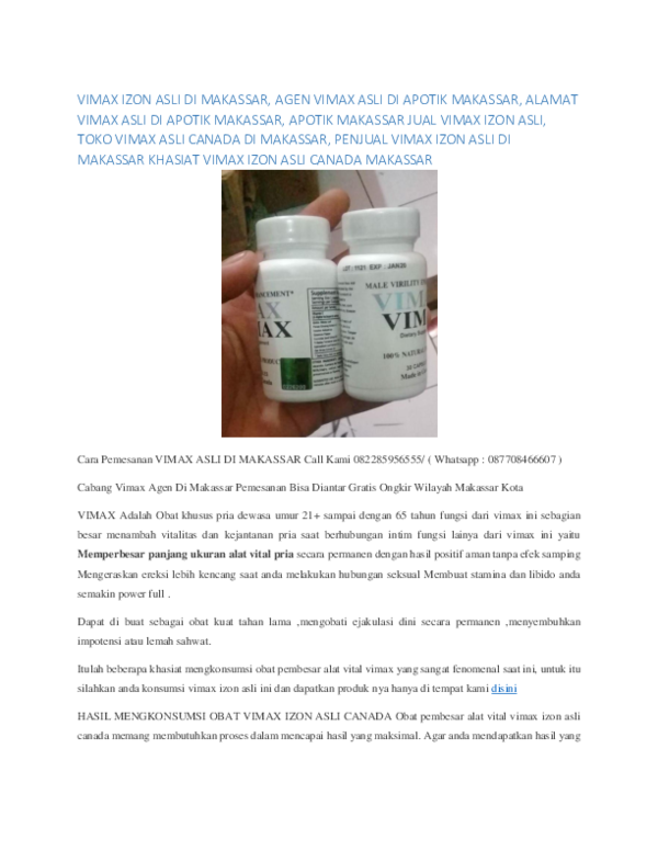 (DOC) JUAL VIMAX IZON ASLI DI MAKASSAR 087708466607 | andy iklan - Academia.edu
