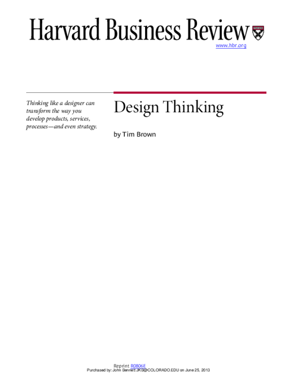 (PDF) Design Thinking