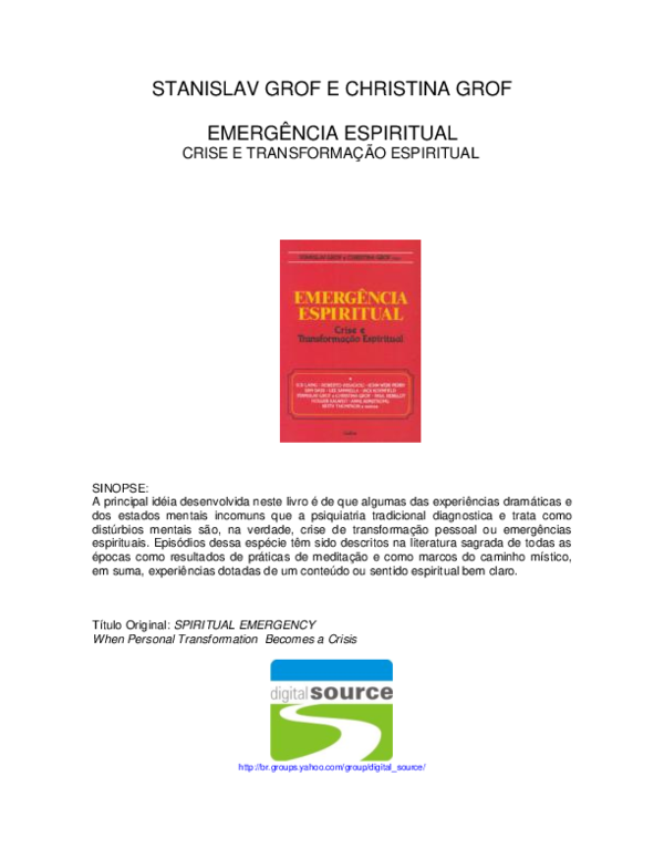 (PDF) STANISLAV GROF E CHRISTINA GROF EMERGÊNCIA ESPIRITUAL CRISE E ...