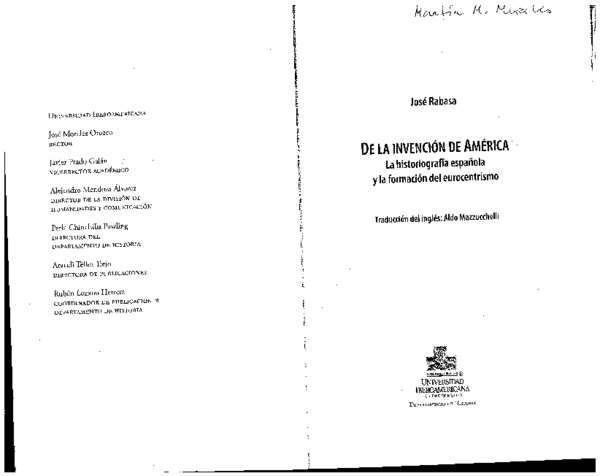 (PDF) José Rabasa UNIVERSIDAD IBEROAMERICANA DE LA INVENCiÓN DE AMÉRICA ...