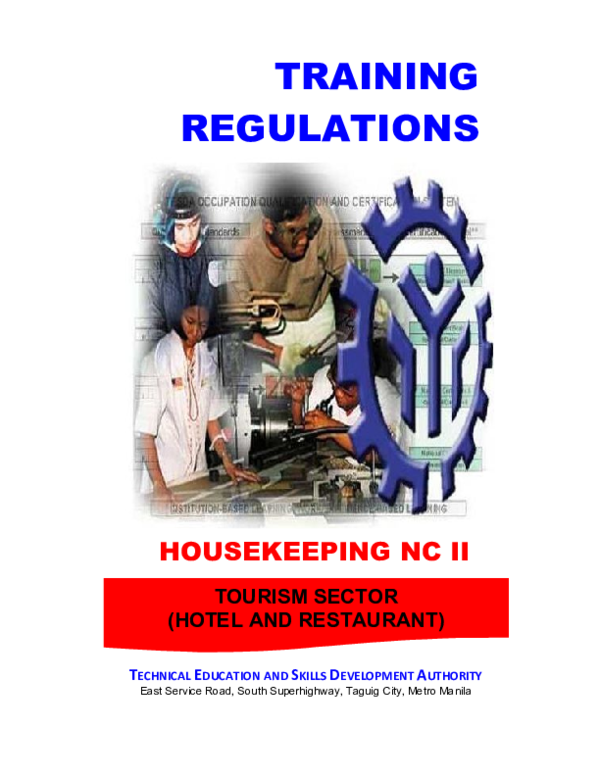 (PDF) HOUSEKEEPING NC II TRAINING REGULATIONS TOURISM SECTOR (HOTEL AND ...