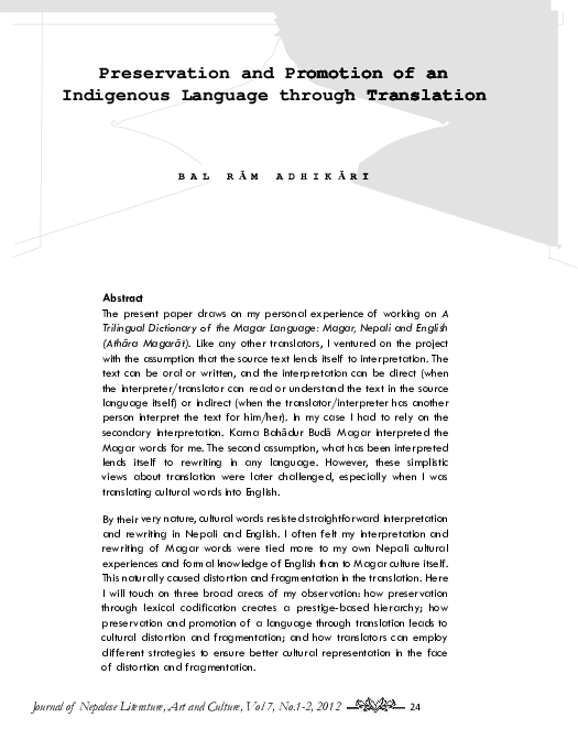 (PDF) Preservation and Promotion of an Indigenous Language through ...