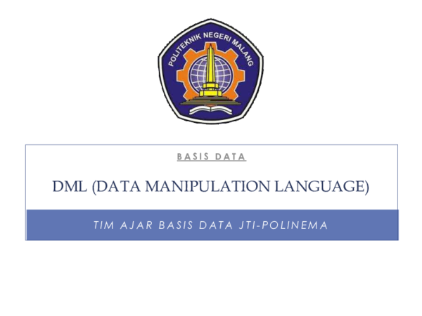 (PDF) DML (DATA MANIPULATION LANGUAGE