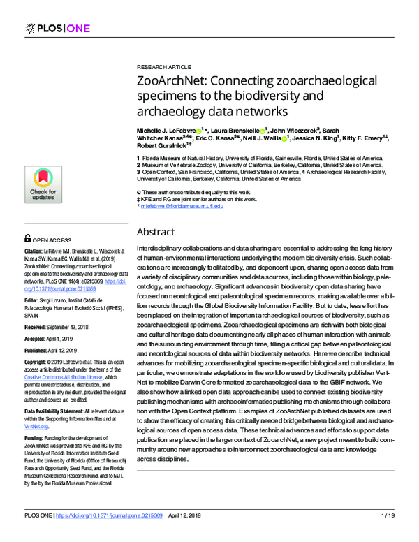 (PDF) ZooArchNet: Connecting zooarchaeological specimens to the ...