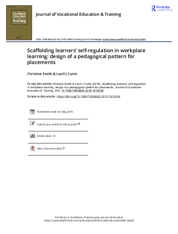 (PDF) Scaffolding learners' self-regulation in workplace learning ...