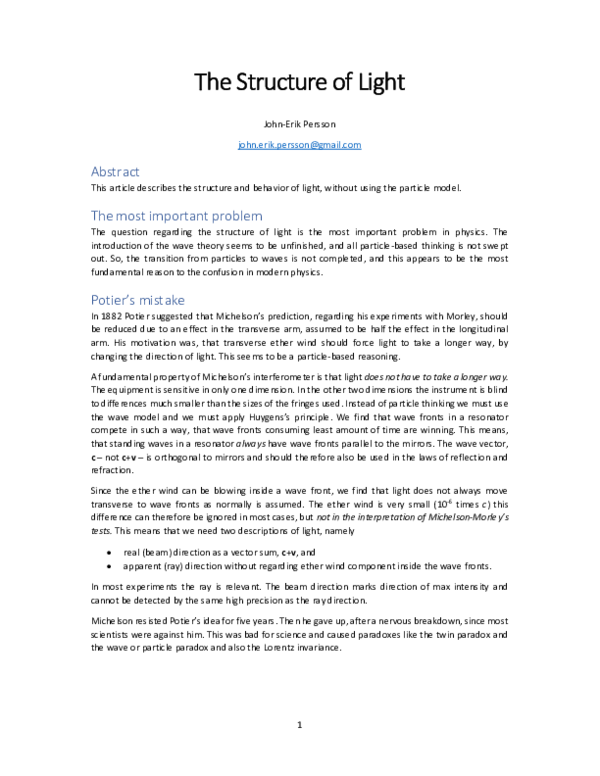 (PDF) The Structure of Light