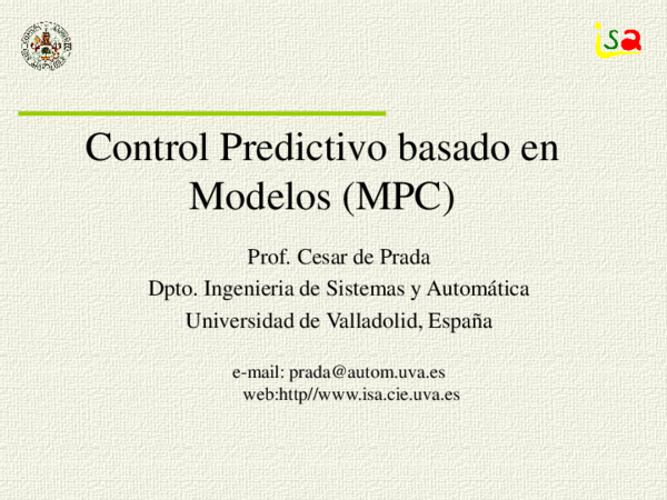 (PDF) Control Predictivo basado en Modelos (MPC