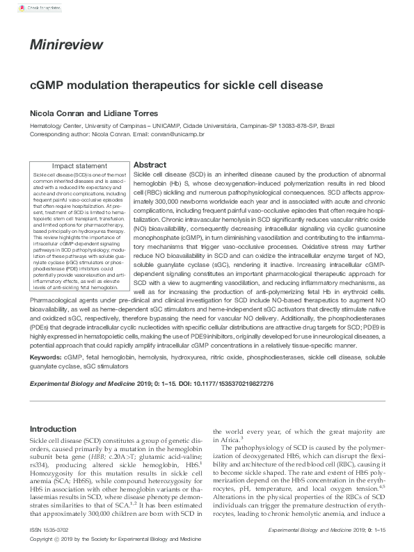 (PDF) Minireview cGMP modulation therapeutics for sickle cell disease