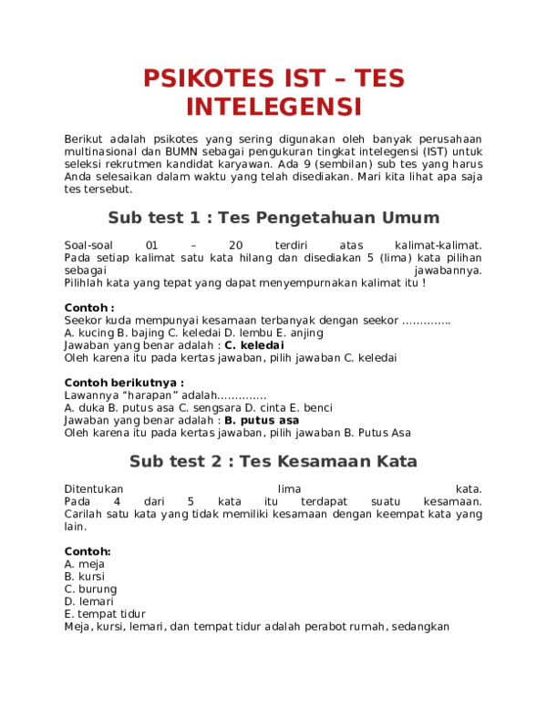 (PDF) PSIKOTES IST -TES INTELEGENSI