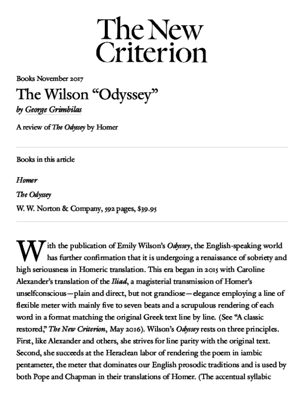 (PDF) The Wilson "Odyssey"