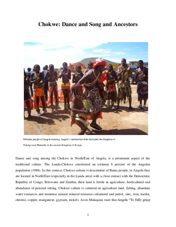 (DOC) Chokwe: Dance and Song and Ancestors