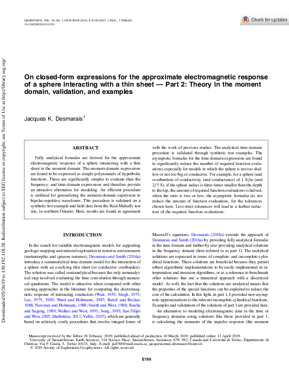 (PDF) On closed-form expressions for the approximate electromagnetic response of a sphere ...