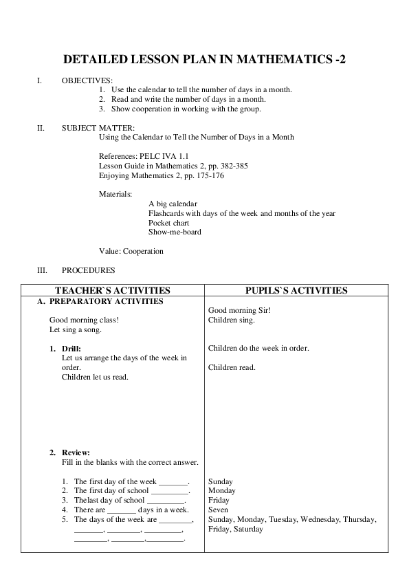 (DOC) DETAILED LESSON PLAN IN MATHEMATICS -2