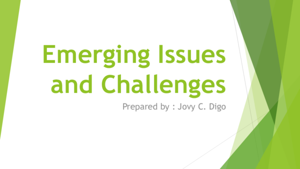 (PPT) Emerging Issues and Challenges