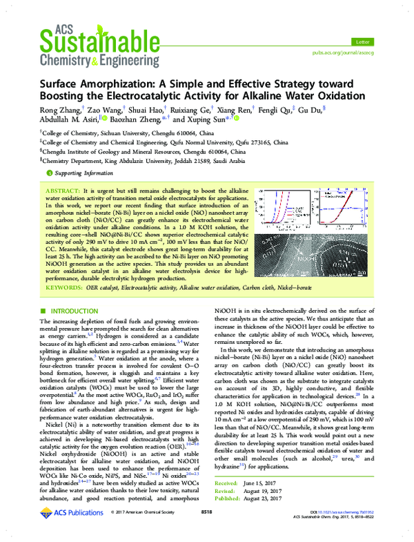 (PDF) Surface Amorphization: A Simple and Effective Strategy toward ...
