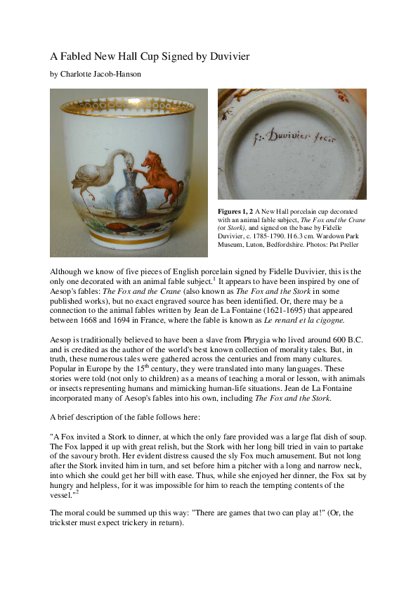 (PDF) A Fabled New Hall Cup Signed by Duvivier