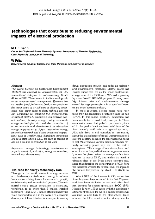 (PDF) Environmental impacts energy production
