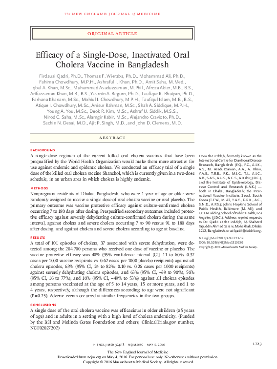 (PDF) From the icddr,b, formerly known as the International Centre for ...