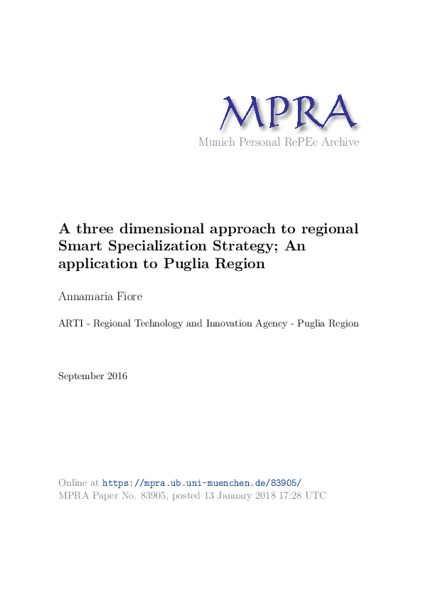 (PDF) A three dimensional approach to regional Smart Specialization ...