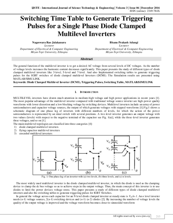 (PDF) Switching Time Table to Generate Triggering Pulses for a Single ...