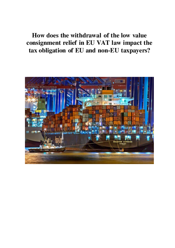 (PDF) How does the withdrawal of the low value consignment relief in EU ...