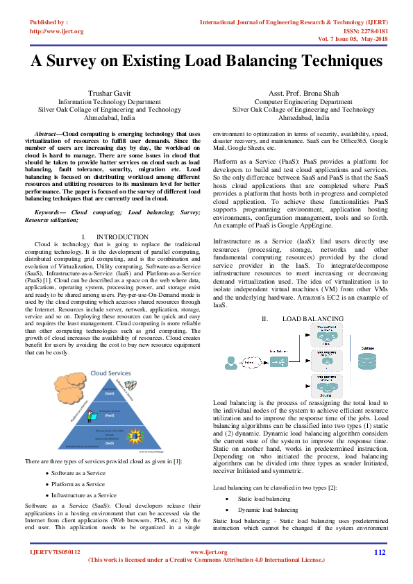 (PDF) Survey of Current Load Balancing Techniques in Cloud Computing