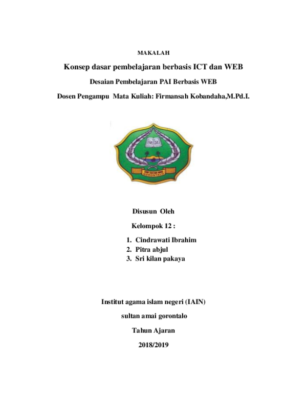 (DOC) DESAIN PEMBELAJARAN PAI BERBASIS WEB KELOMPOK 12