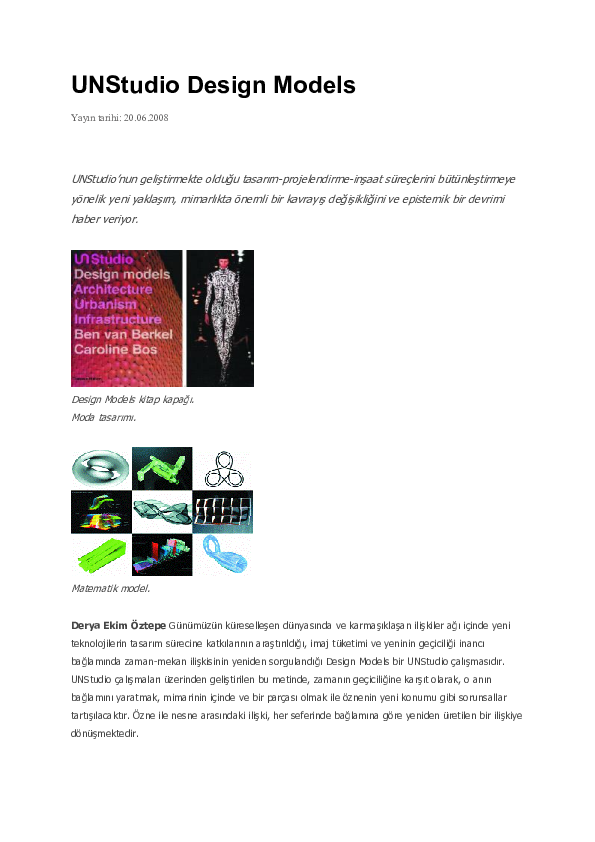 (PDF) UNStudio Design Models