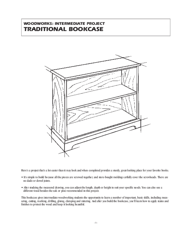 (PDF) WOODWORKS: INTERMEDIATE PROJECT TRADITIONAL BOOKCASE