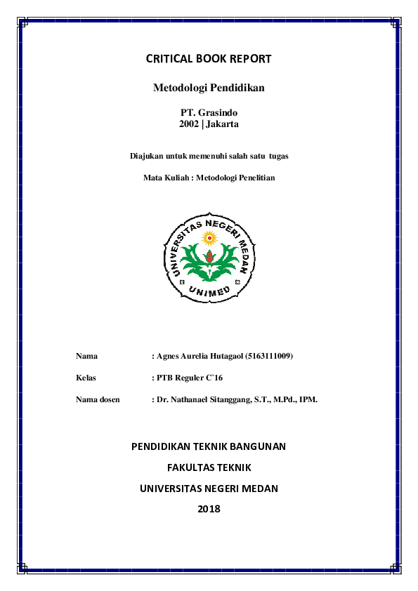 CRITICAL BOOK REPORT