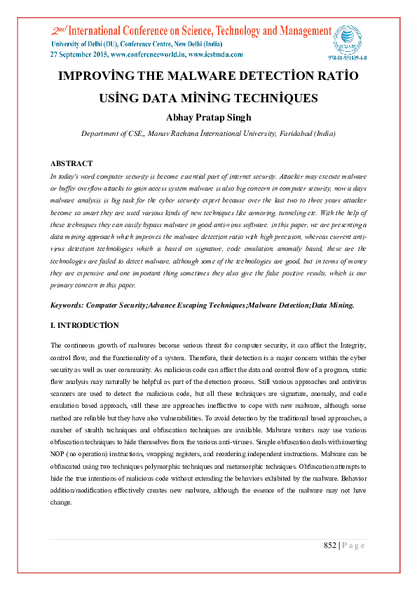 (PDF) Enhancing Malware Detection with Data Mining