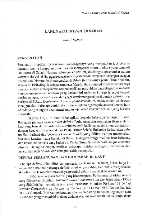 (PDF) Lanun atau Mundu Di Sabah (Pirates OR 'Mundu' in Sabah | Ramli ...