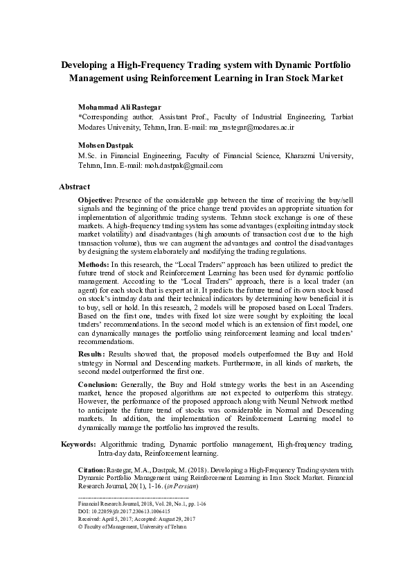 (PDF) Developing a High-Frequency Trading system with Dynamic Portfolio ...