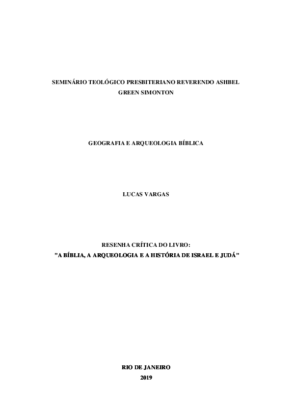 (PDF) A Bíblia, a Arqueologia e a História de Israel e Judá, José ...