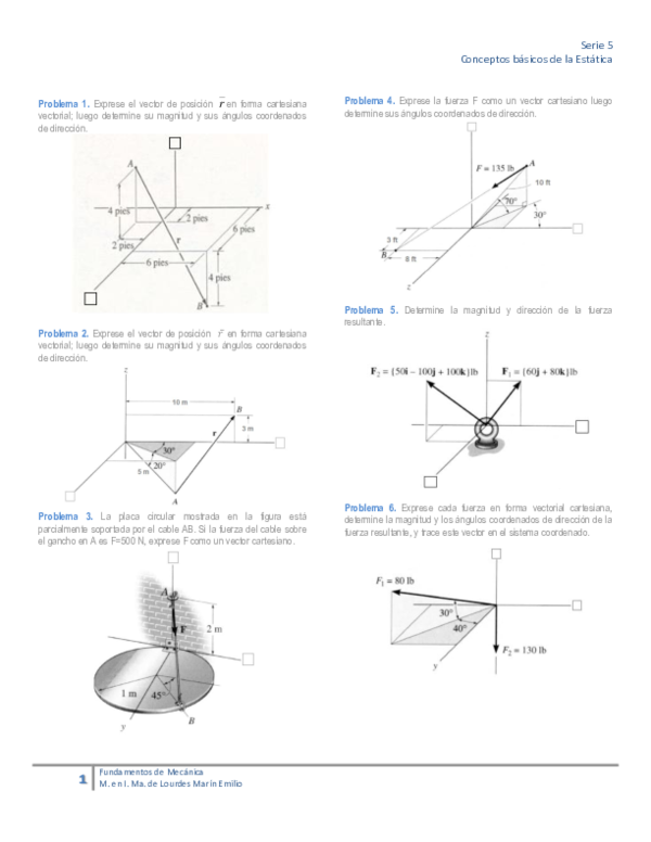 (PDF) Serie 5 Conceptos básicos de la Estática