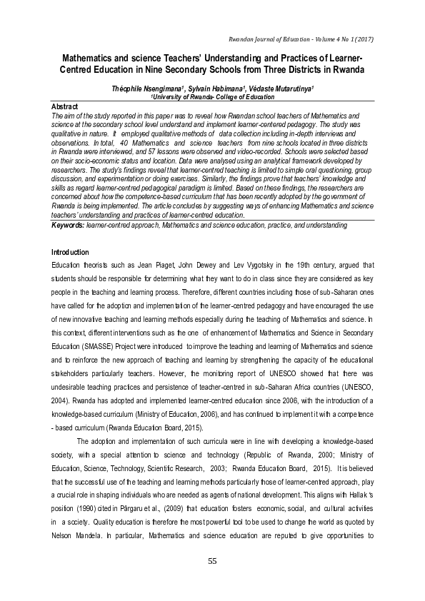 (PDF) Mathematics and science Teachers' Understanding and Practices of ...