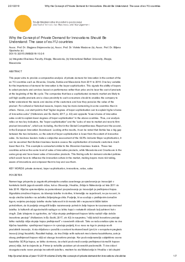 (PDF) Why the Concept of Private Demand for Innovations Should Be ...