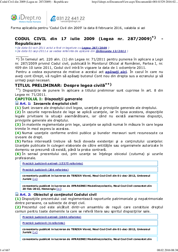 (PDF) Codul Civil din