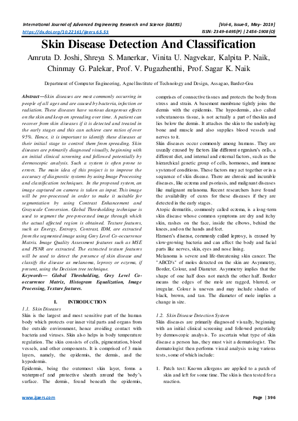 (PDF) Skin Disease Detection And Classification