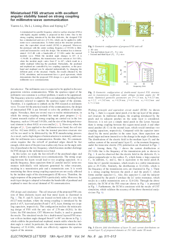 (PDF) Miniaturised FSS structure with excellent angular stability based ...