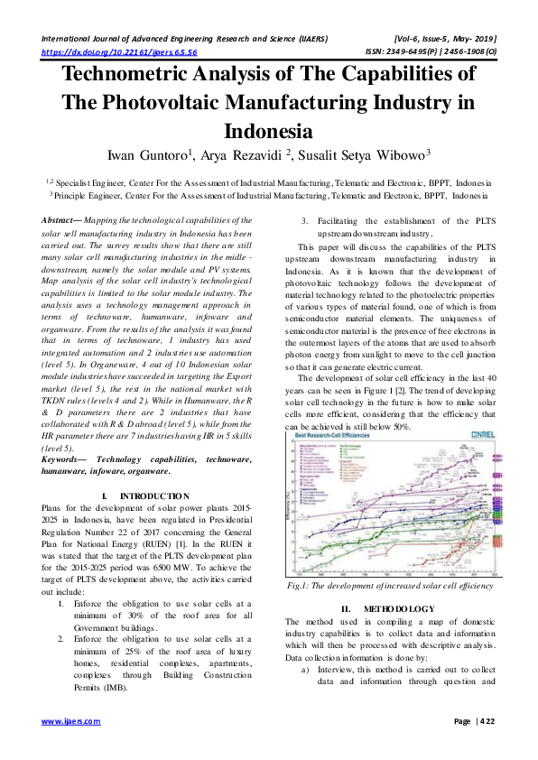 (PDF) Technometric Analysis of The Capabilities of The Photovoltaic ...