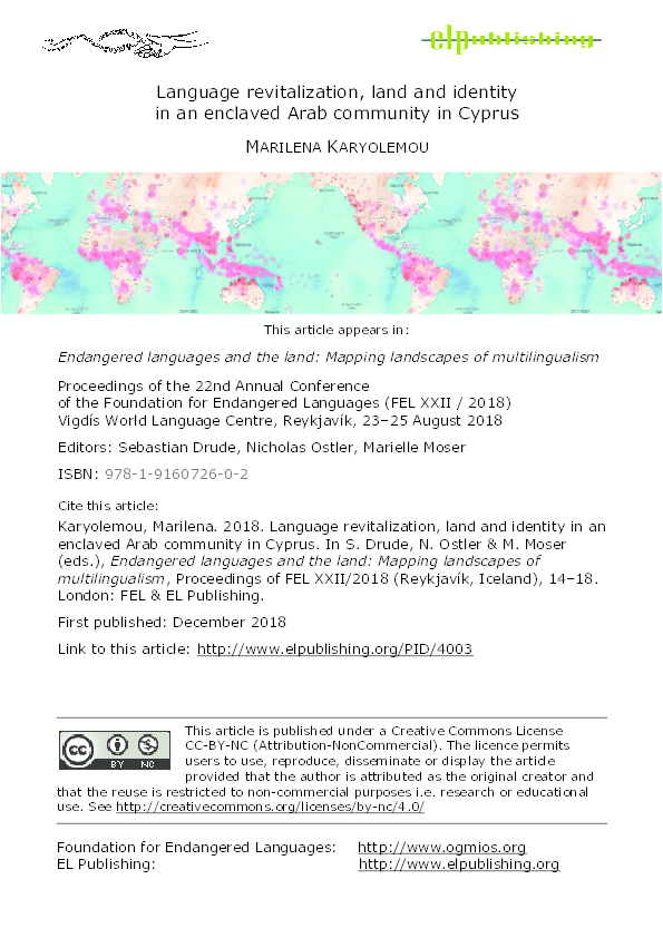 (PDF) Language revitalization, land and identity in an enclaved Arab community in Cyprus