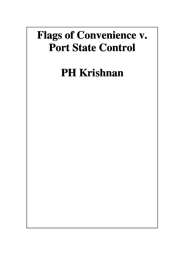 (DOC) Flags of Convenience v. Port State Control