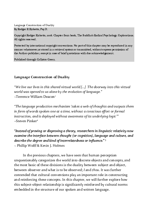 (PDF) Language Construction of Duality